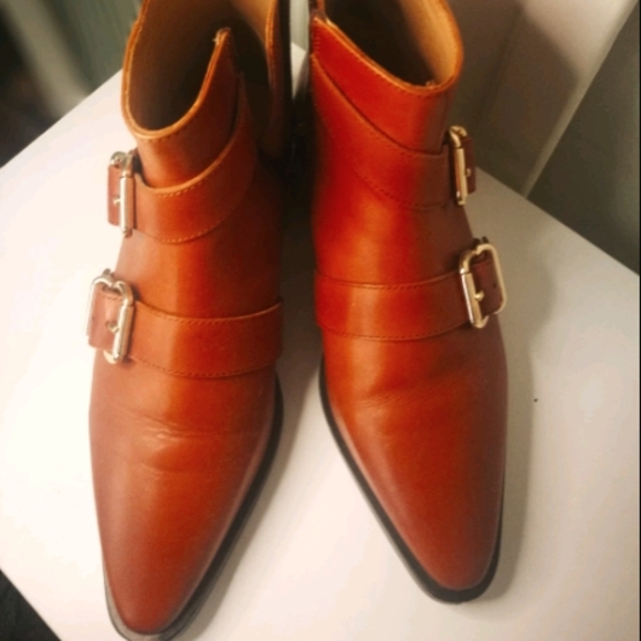 Country Road | Shoes | Country Road Tan Leather Ankle Boots With Buckle ...